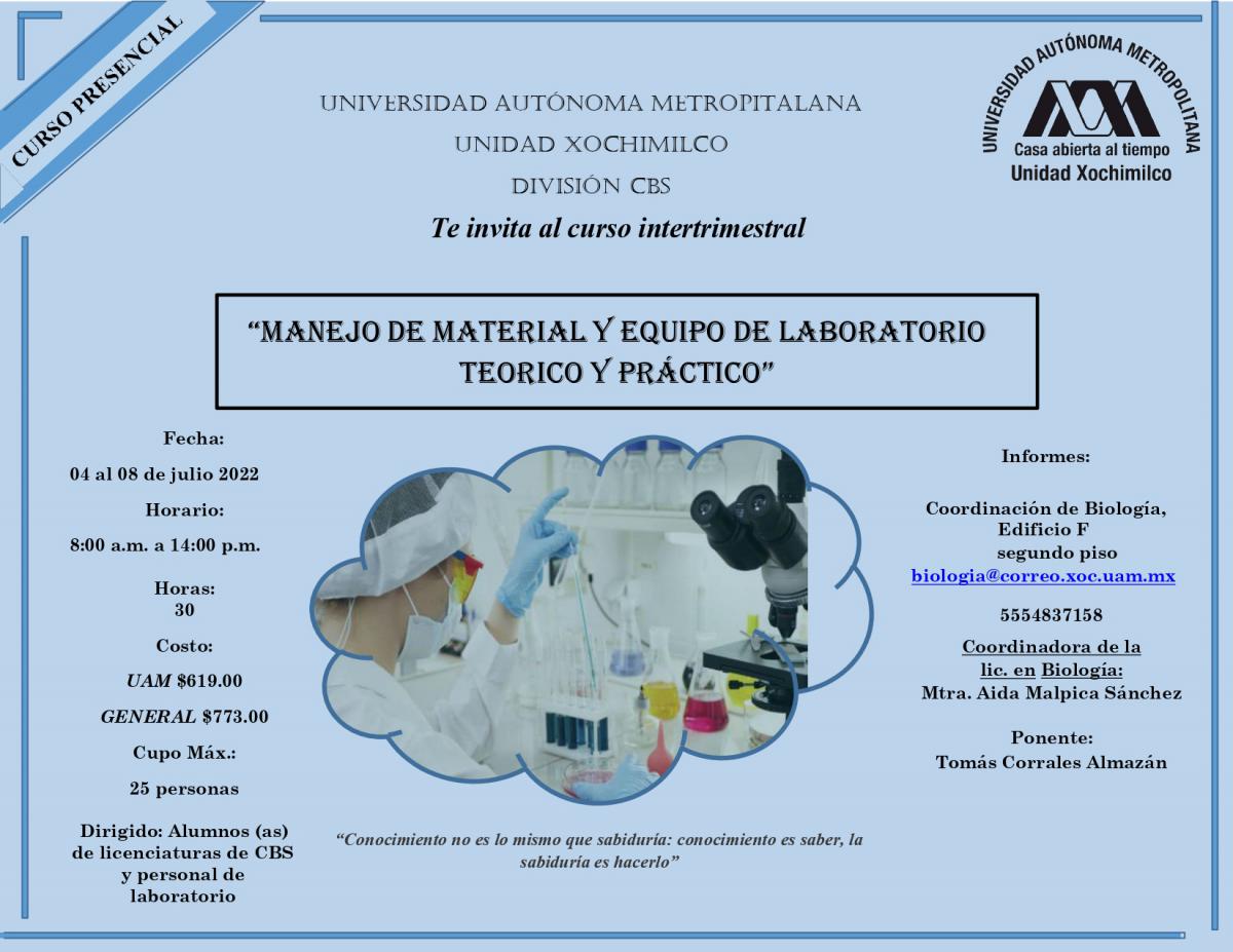 Manejo de Material y Equipo de Laboratorio Teórico y Práctico ... Manejo de Material y Equipo de Laboratorio Teórico y Práctico ...